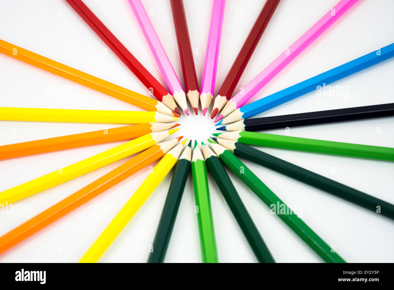 round colored pencils Stock Photo - Alamy