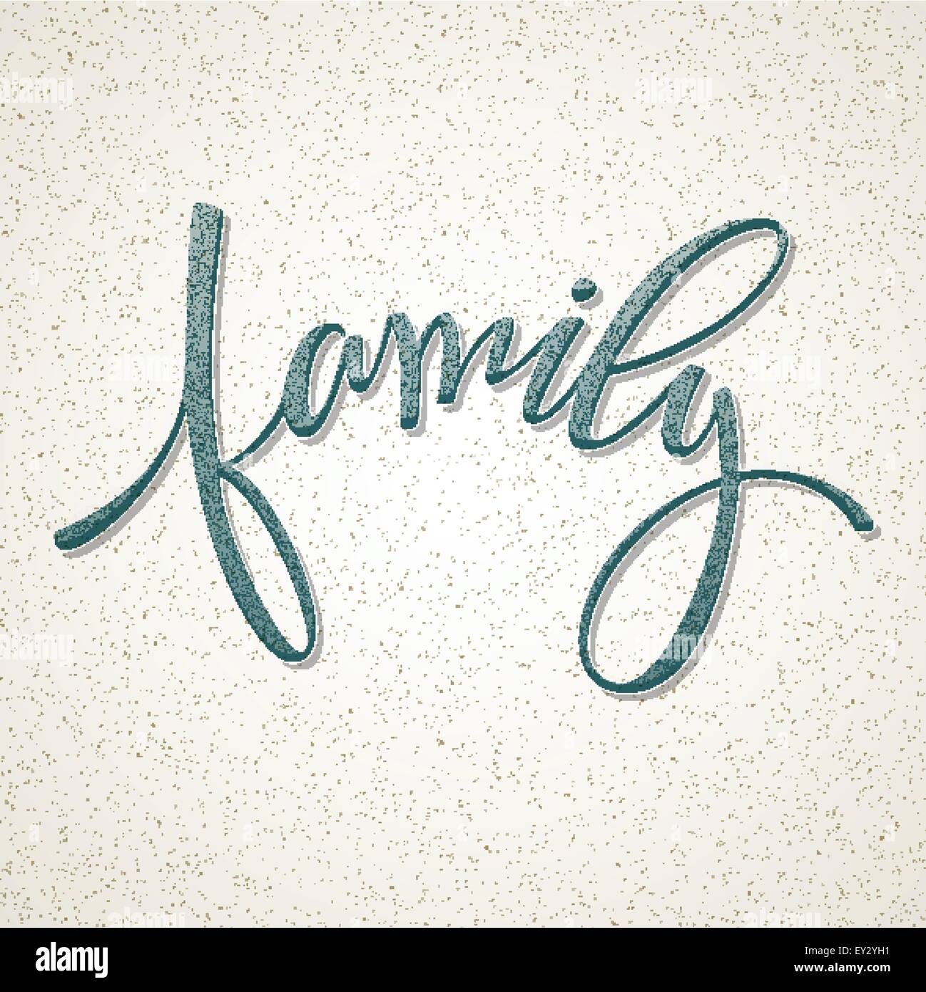 Hand drawn lettering. Family. Vector illustration Stock Vector Image ...