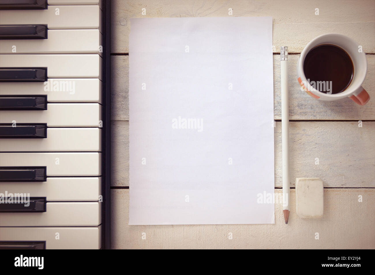 Music score sheet music pencil hi-res stock photography and images - Alamy