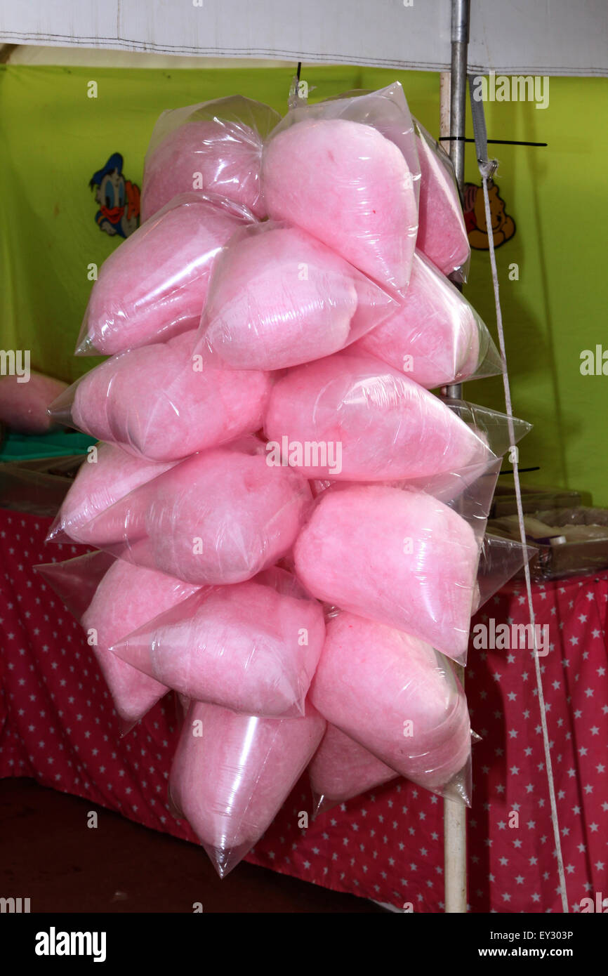 Candy Floss on Sale at Stall Stock Photo - Alamy