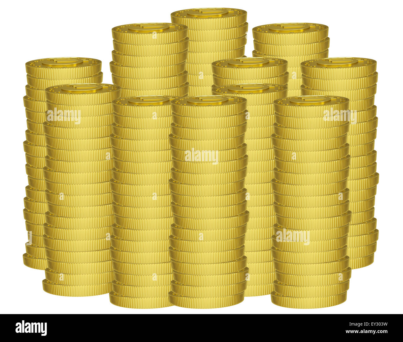 Piles of gold coins Stock Photo - Alamy