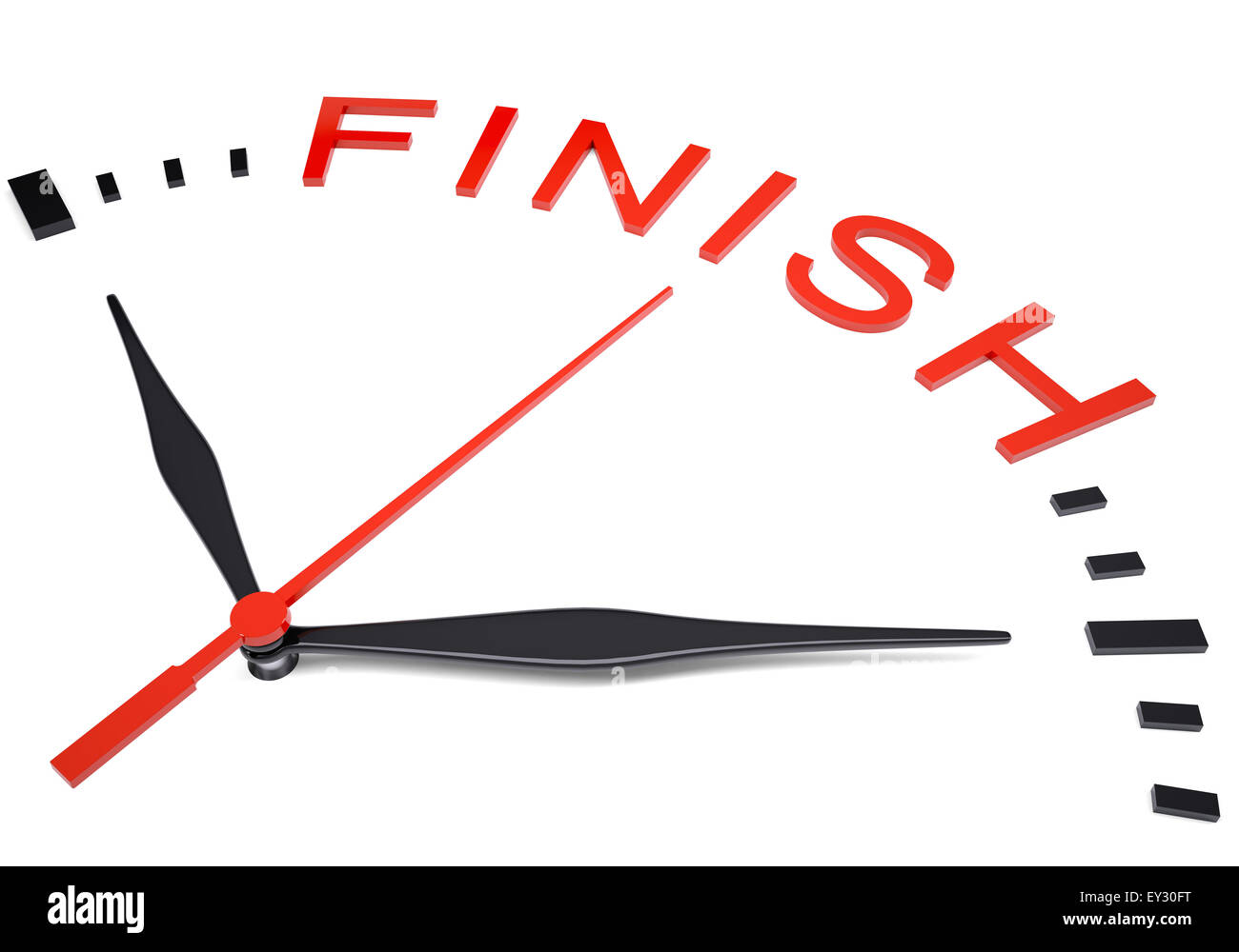 Clock with word finish Stock Photo - Alamy