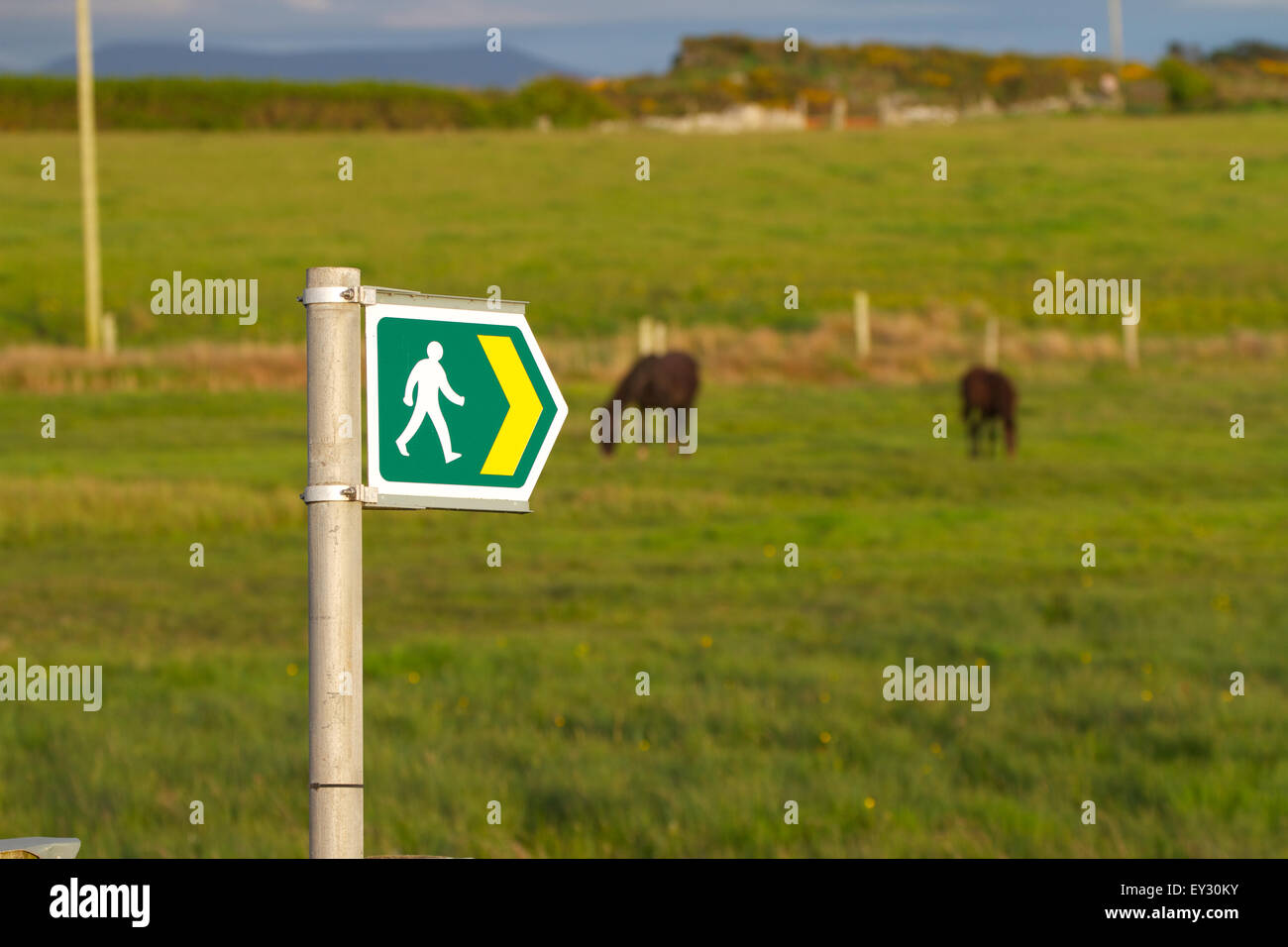 Footpath sign. Anglesey. Wales Stock Photo - Alamy