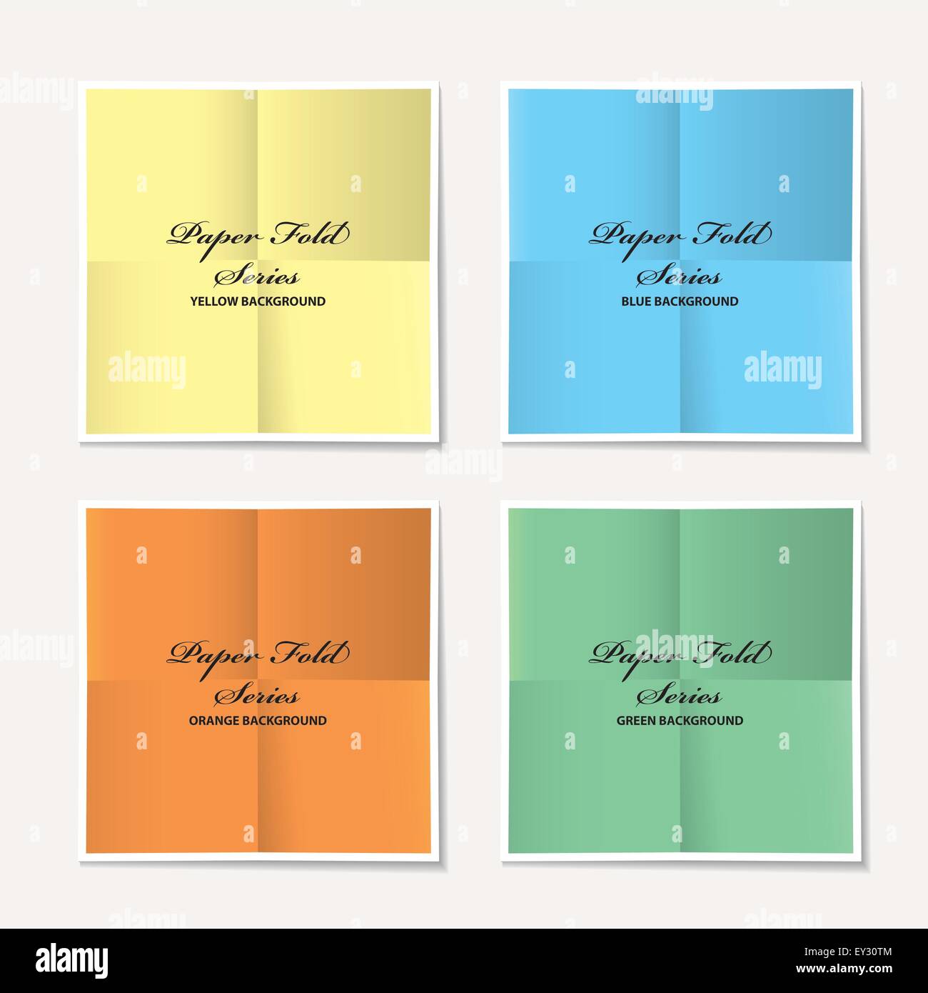 Paper fold collection with colour variations and drop shadow Stock ...