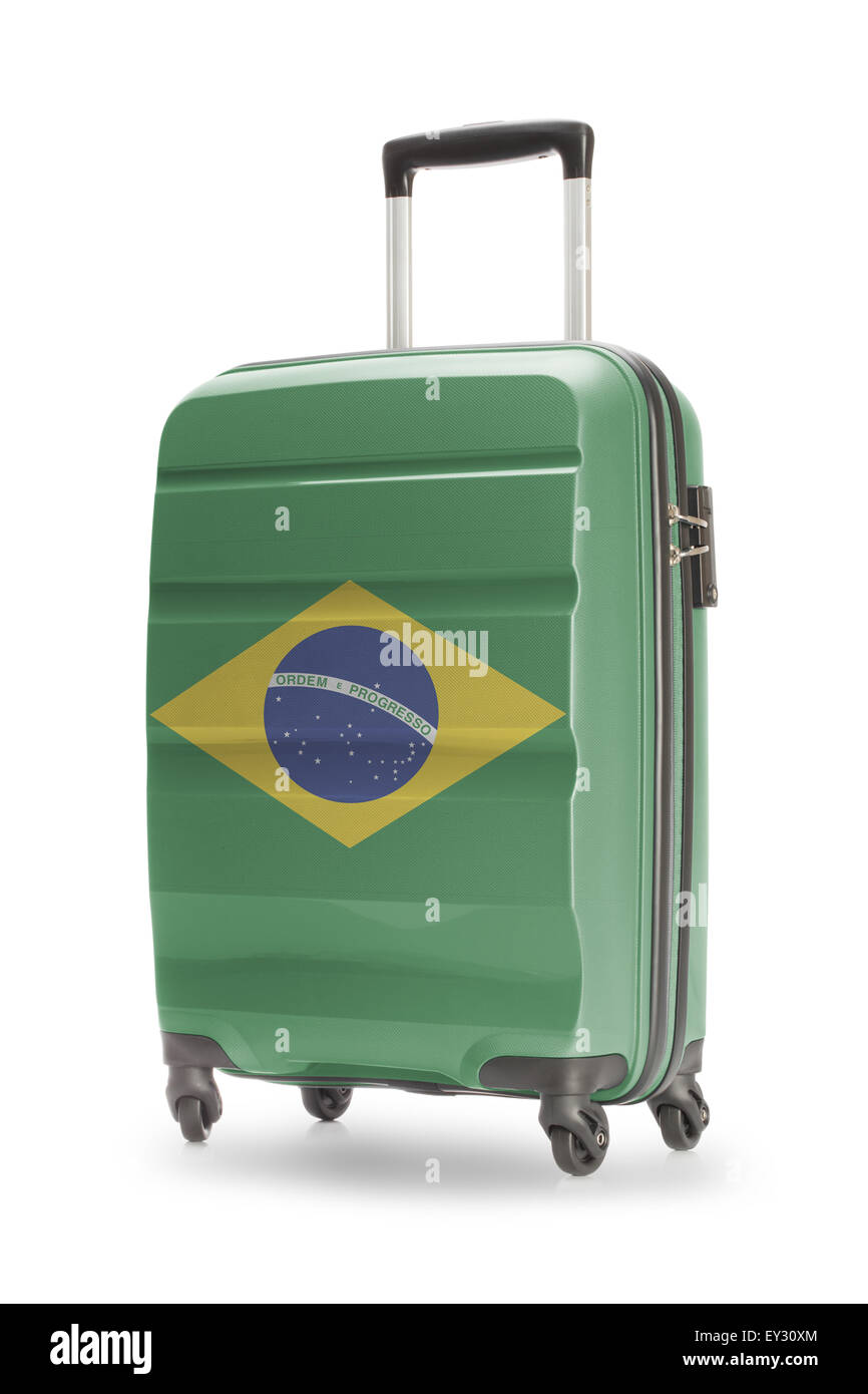 Suitcase painted into national flag - Brazil Stock Photo - Alamy