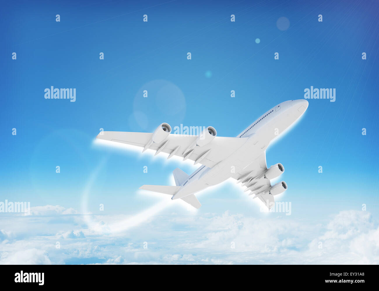 Jet in sky Stock Photo - Alamy