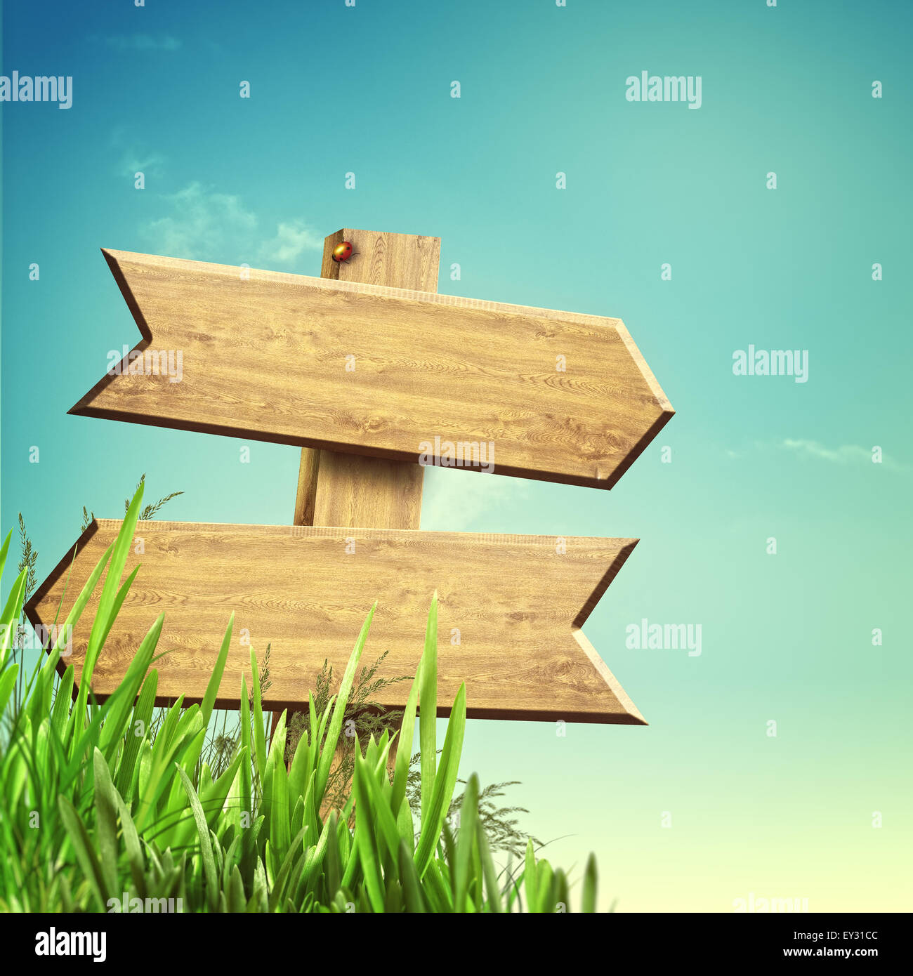 Wooden sign over abstract natural backgrounds Stock Photo - Alamy