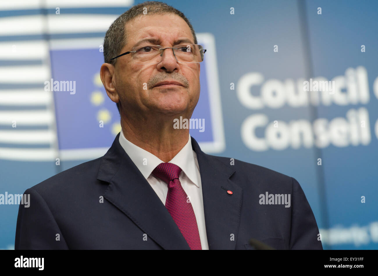 Brussels, Belgium. 20th July, 2015. Prime Minister of Tunisia Habib ...
