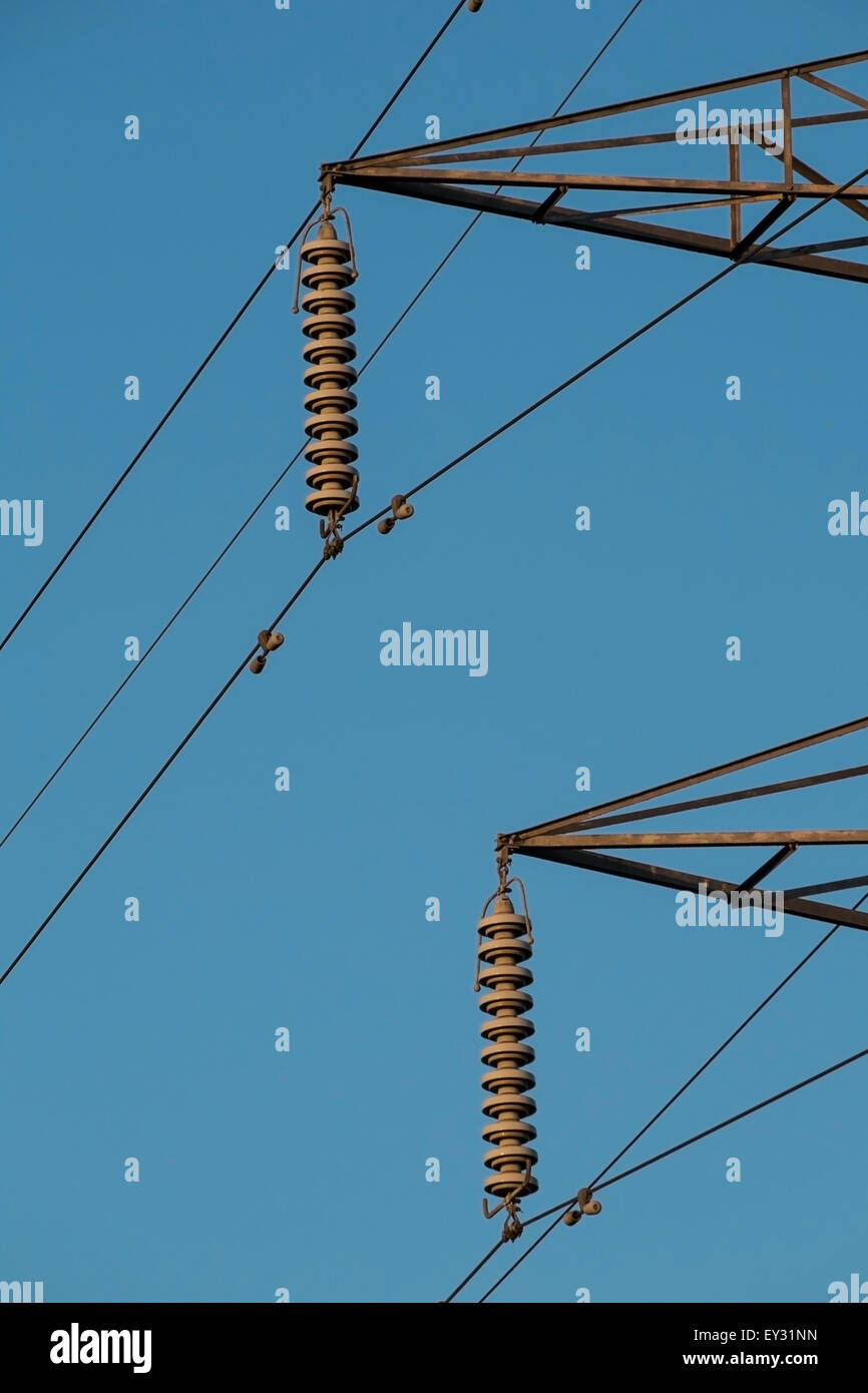 Electricity pylon insulators hi-res stock photography and images - Alamy