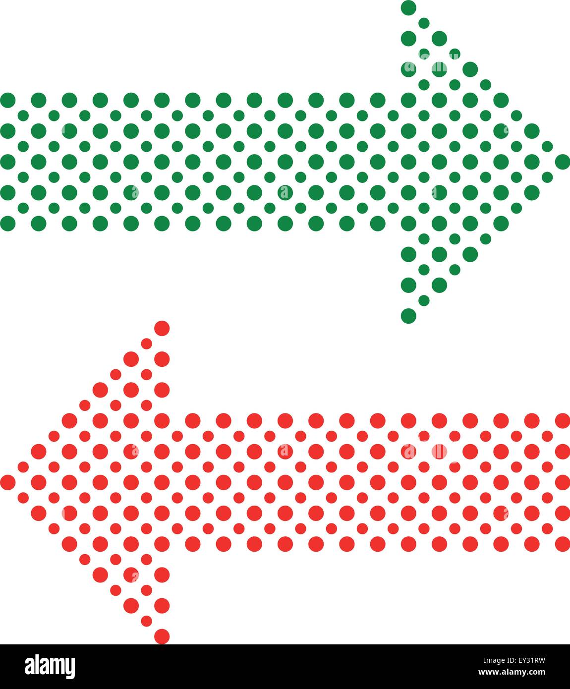 Fine Vector Dotted Red and Green Arrows Stock Vector Image & Art - Alamy