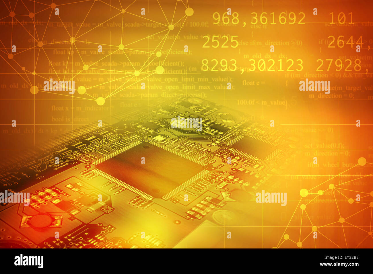 Motherboard on abstract colorful background Stock Photo - Alamy