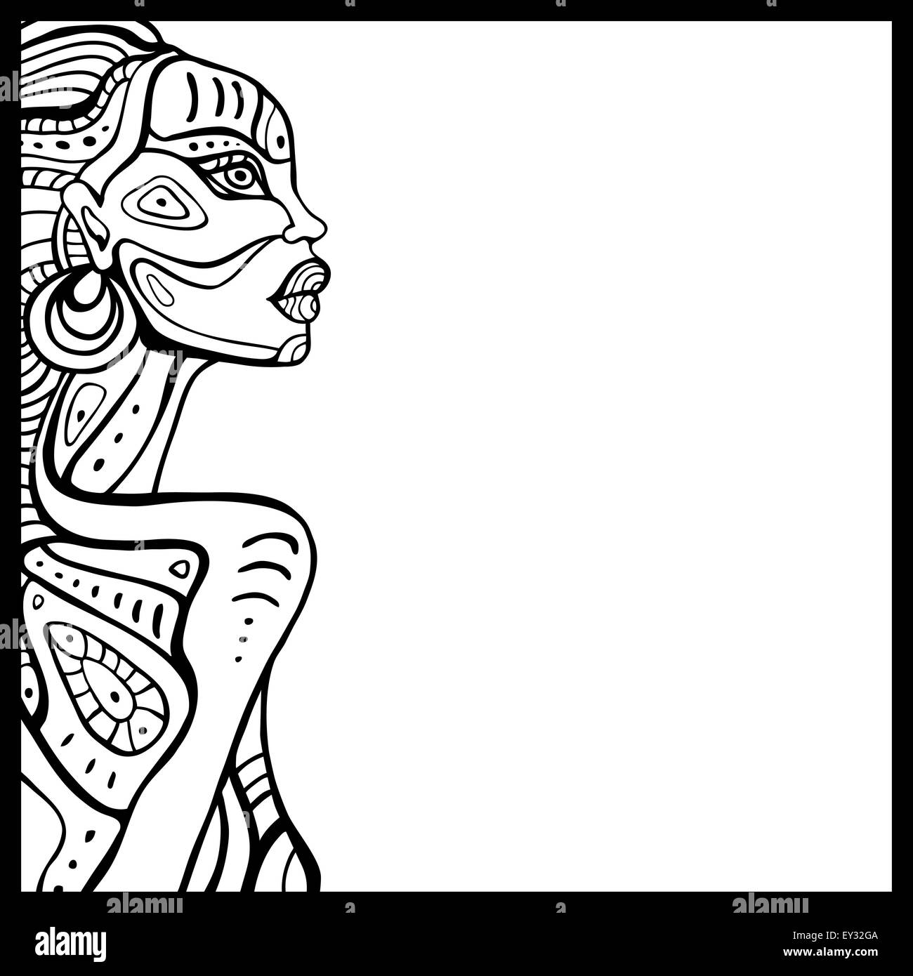 Profile Of Beautiful African Woman Stock Vector Image And Art Alamy