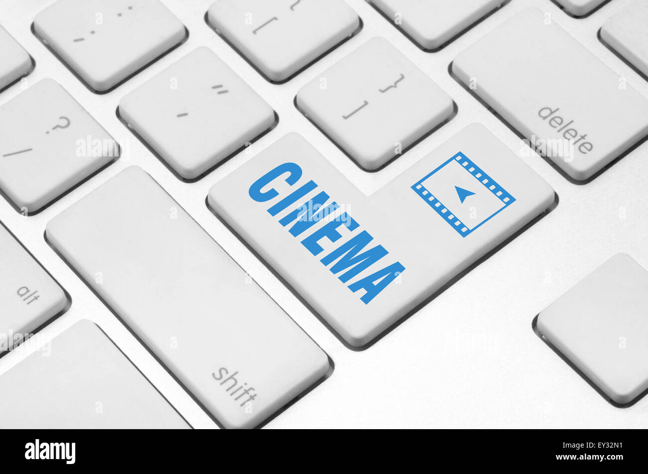 Cinema on the computer keyboard Stock Photo - Alamy