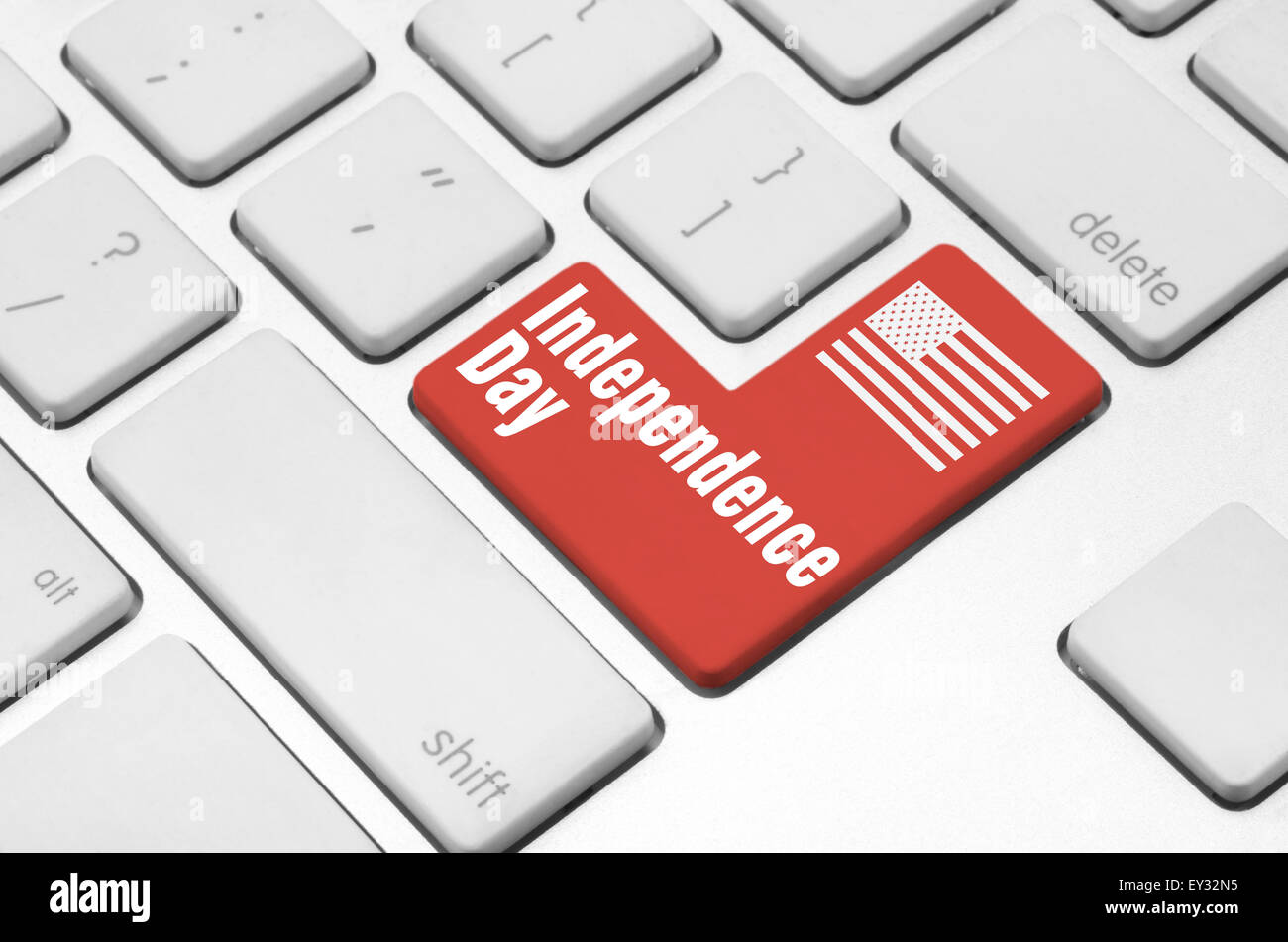 Independence day on computer keyboard hi-res stock photography and ...