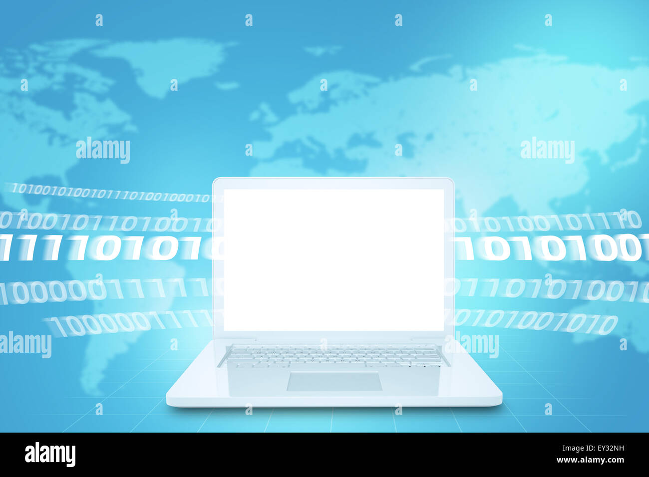 Laptop with blank screen and numbers Stock Photo - Alamy