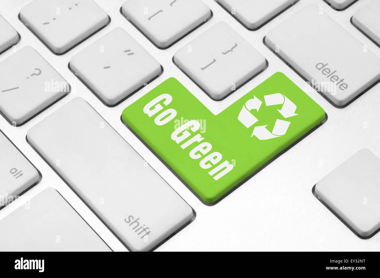 Go Green on the computer keyboard Stock Photo - Alamy