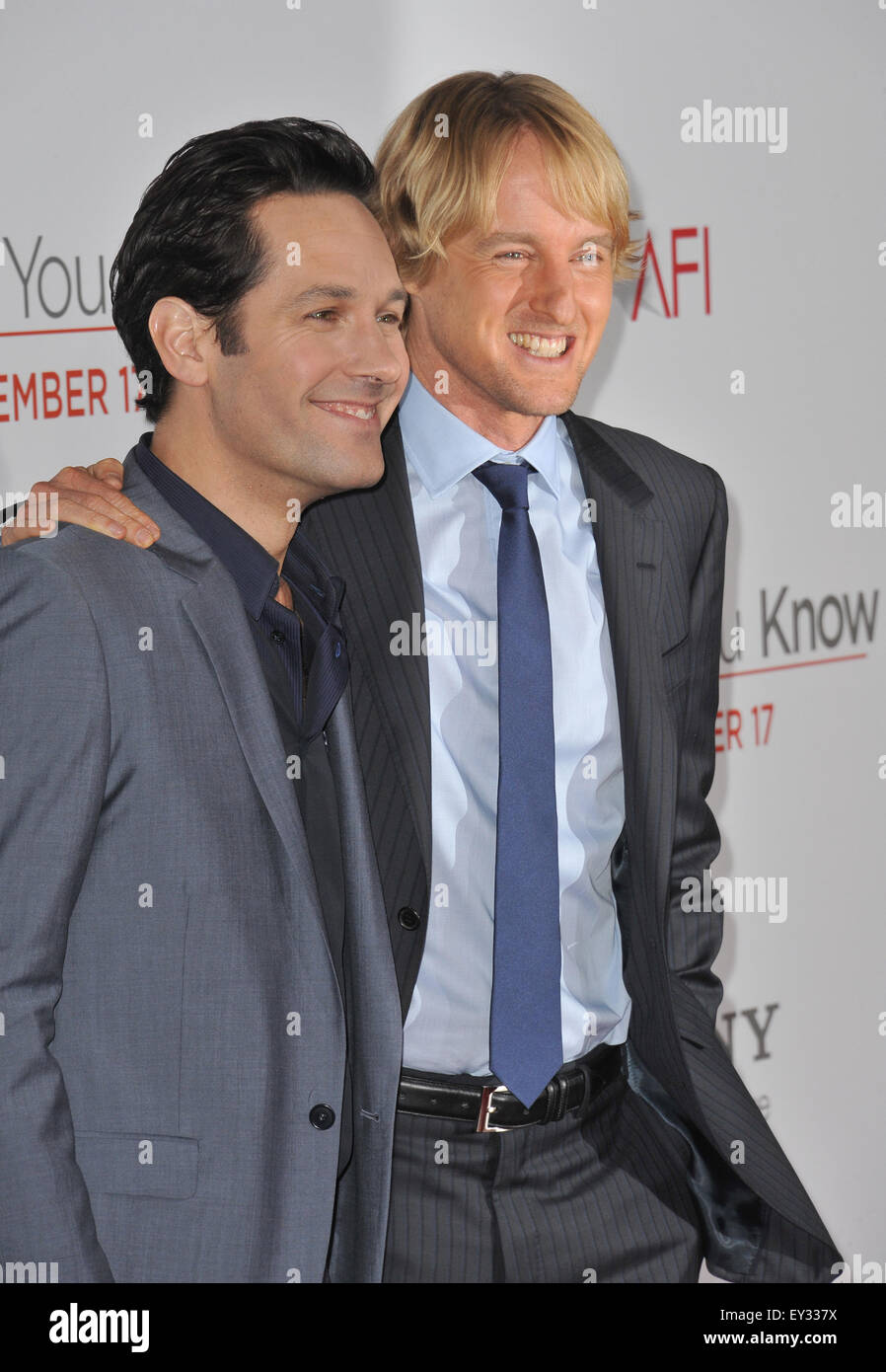 LOS ANGELES, CA - DECEMBER 13, 2010: Paul Rudd (left) & Owen Wilson at ...