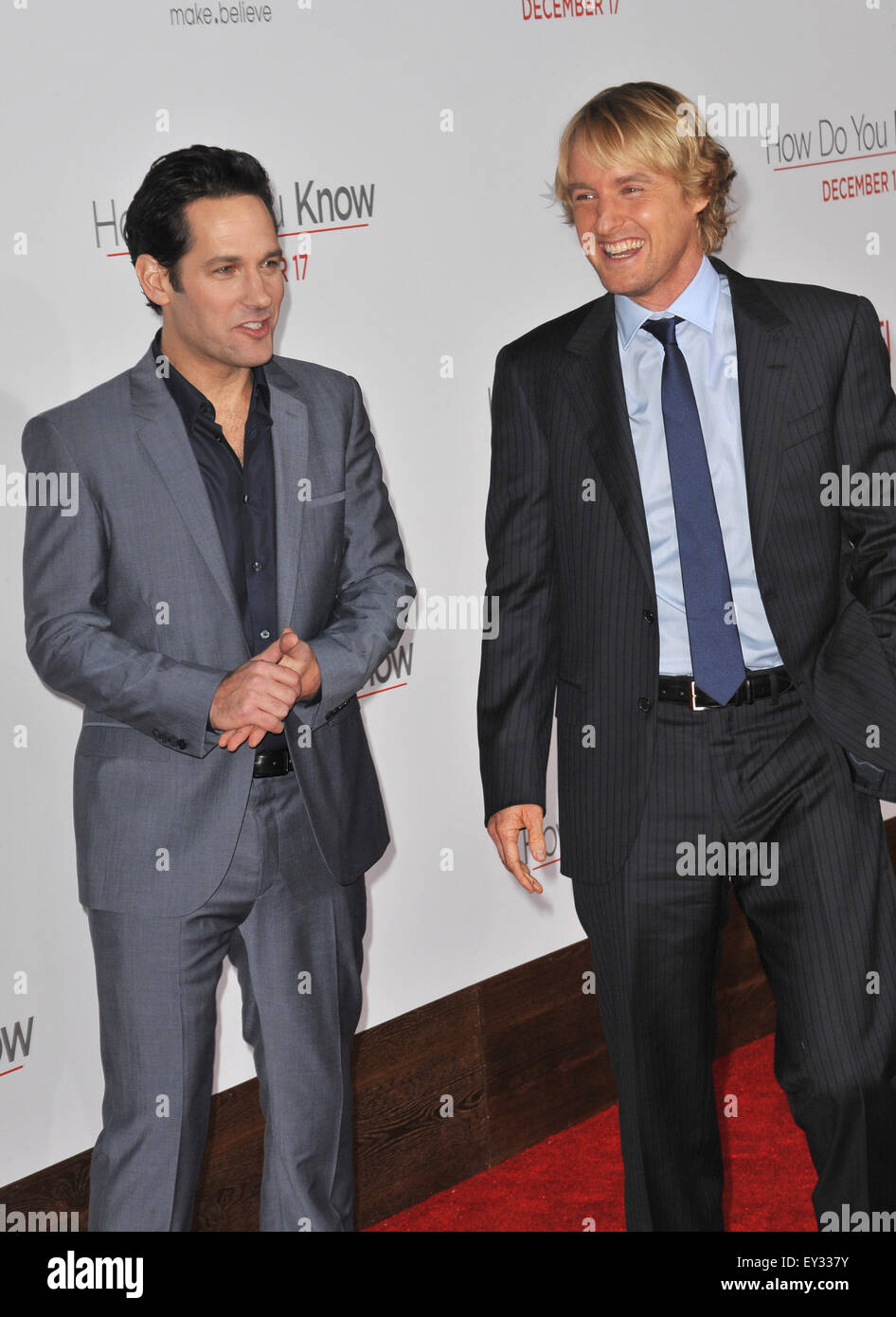 LOS ANGELES, CA - DECEMBER 13, 2010: Paul Rudd (left) & Owen Wilson at ...