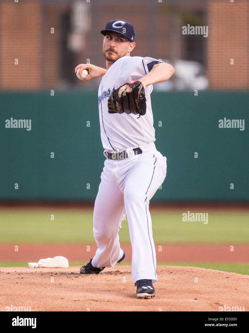 Columbus, Ohio, USA. 20th July, 2015. Columbus pitcher Josh Tomlin ...