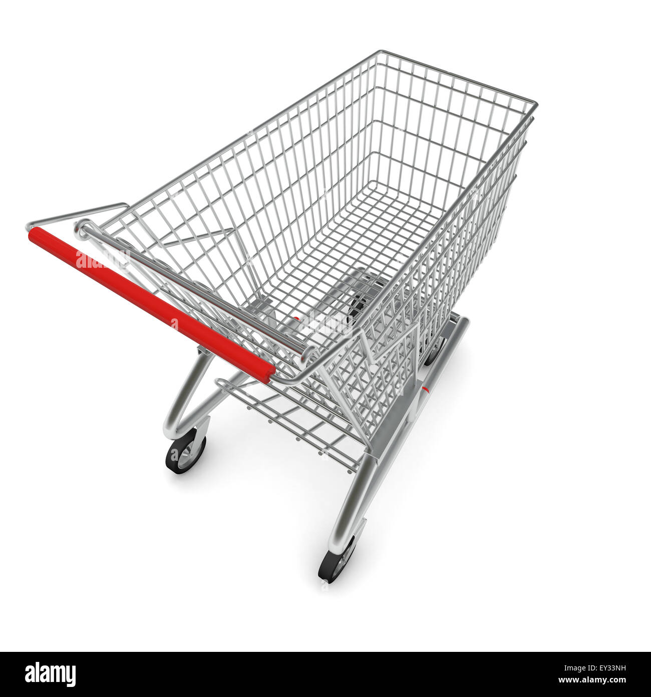 Metal shopping cart, top view Stock Photo - Alamy