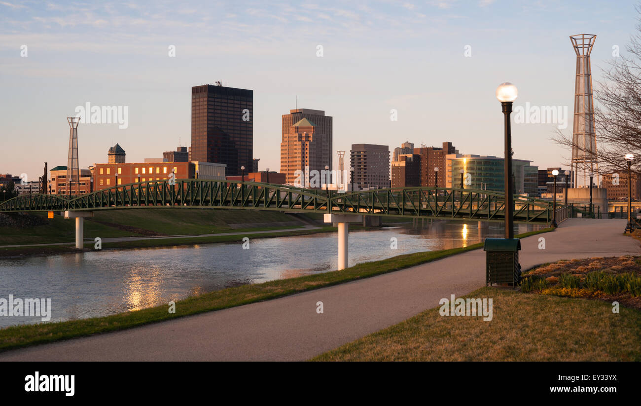 The Miami River travels along passing through Dayton Ohio Stock Photo ...