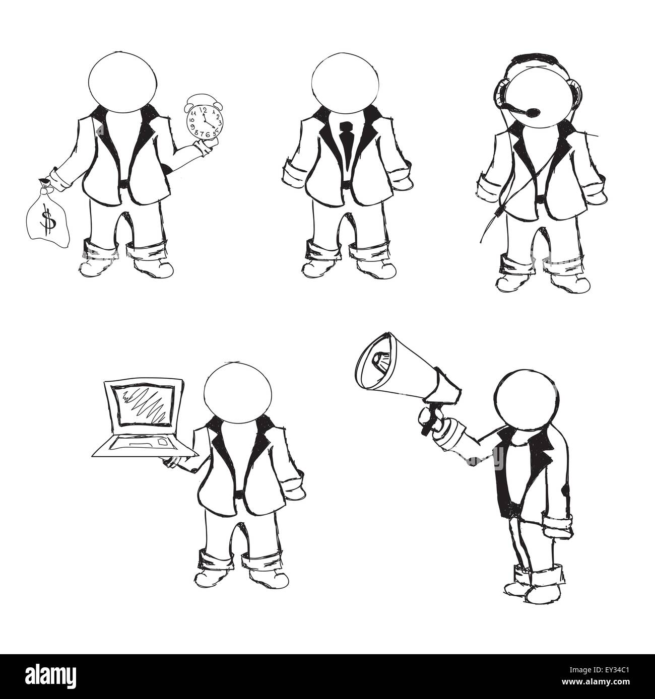 Drawn puppet people. Vector illustration Stock Vector Image & Art - Alamy