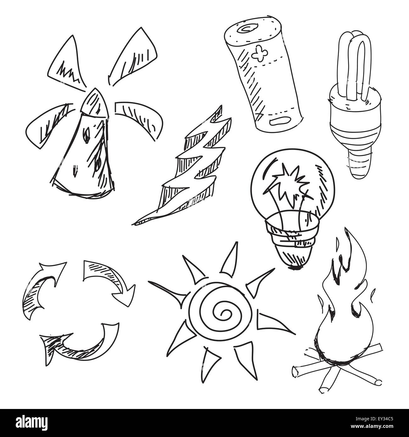 Drawn graphic pictures on white. Vector illustration Stock Vector Image ...
