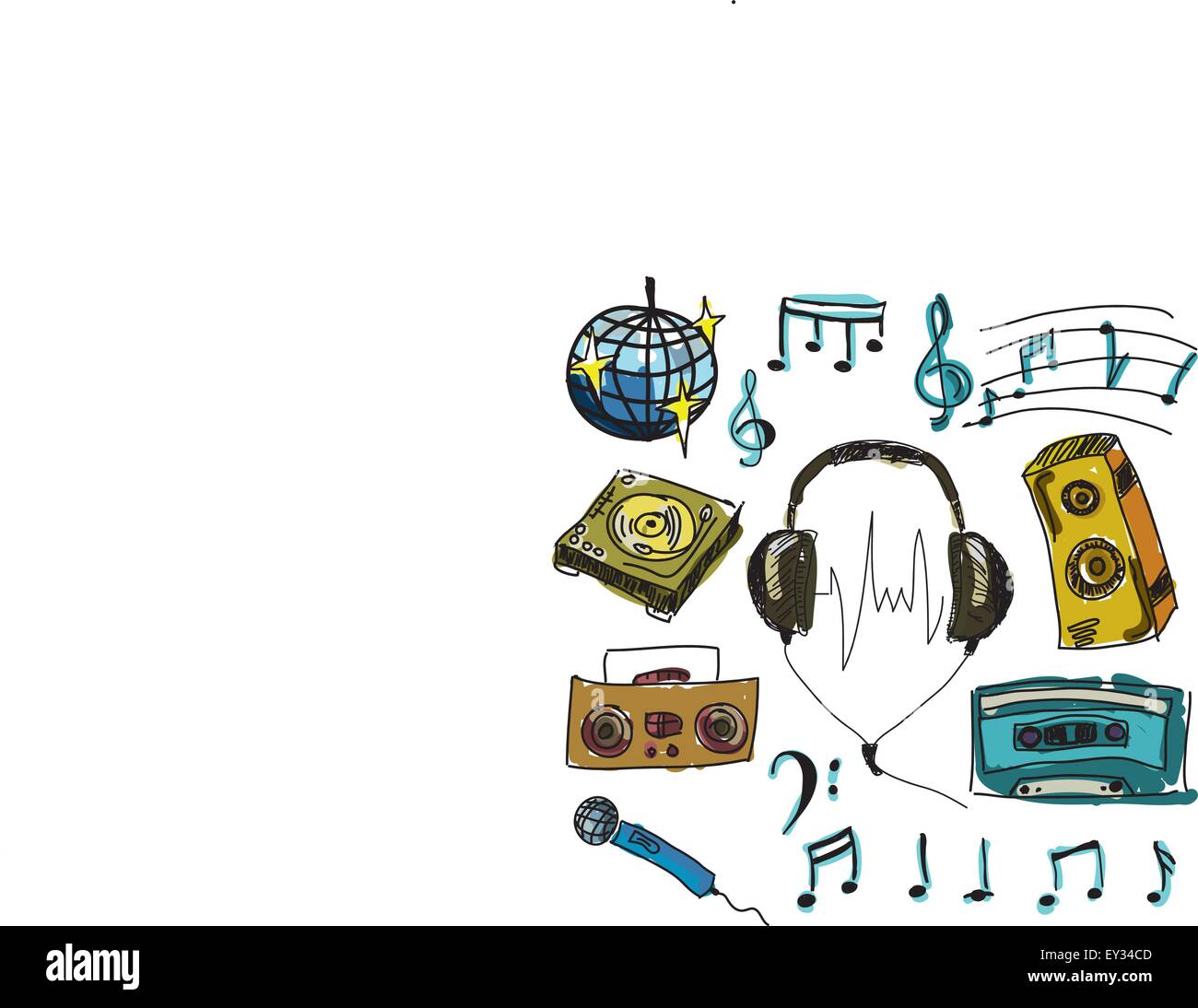 Colored musical stuff. Vector illustration Stock Vector Image & Art - Alamy