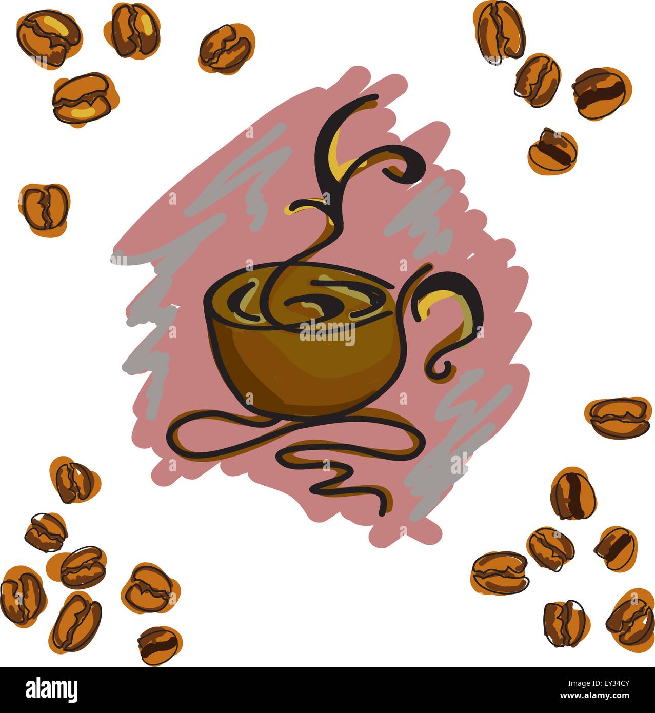 Colored image with coffee cup. Vector illustration Stock Vector Image ...