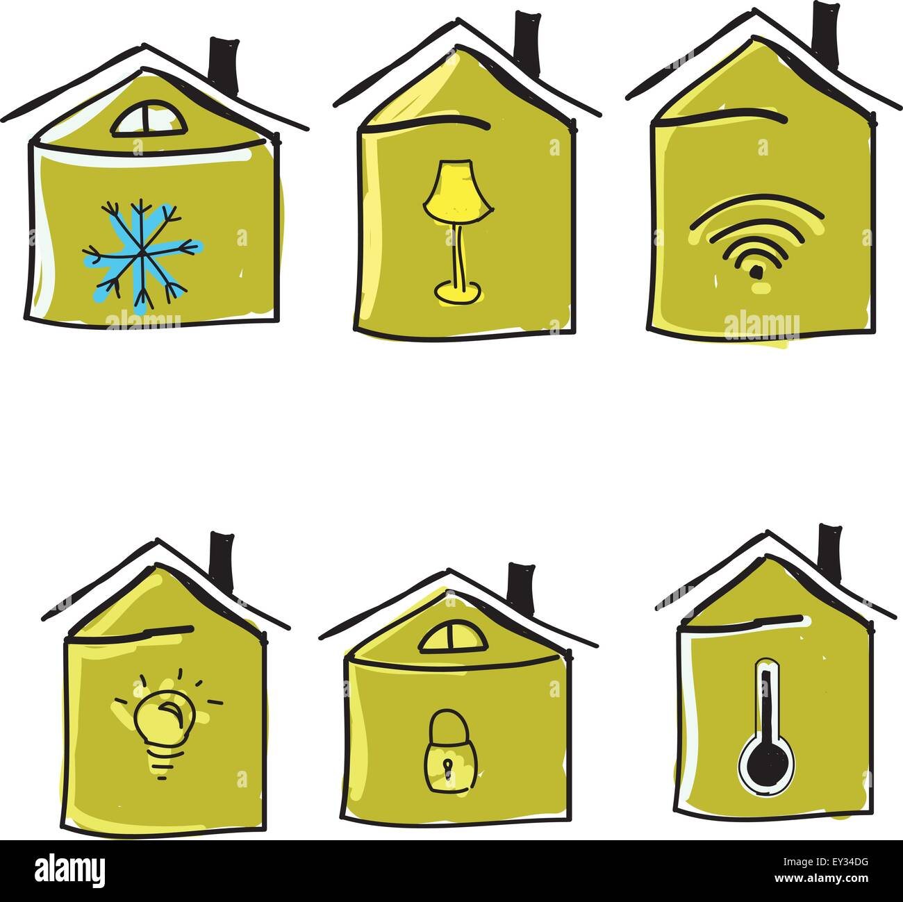 Set of drawn houses. Vector illustration Stock Vector Image & Art - Alamy
