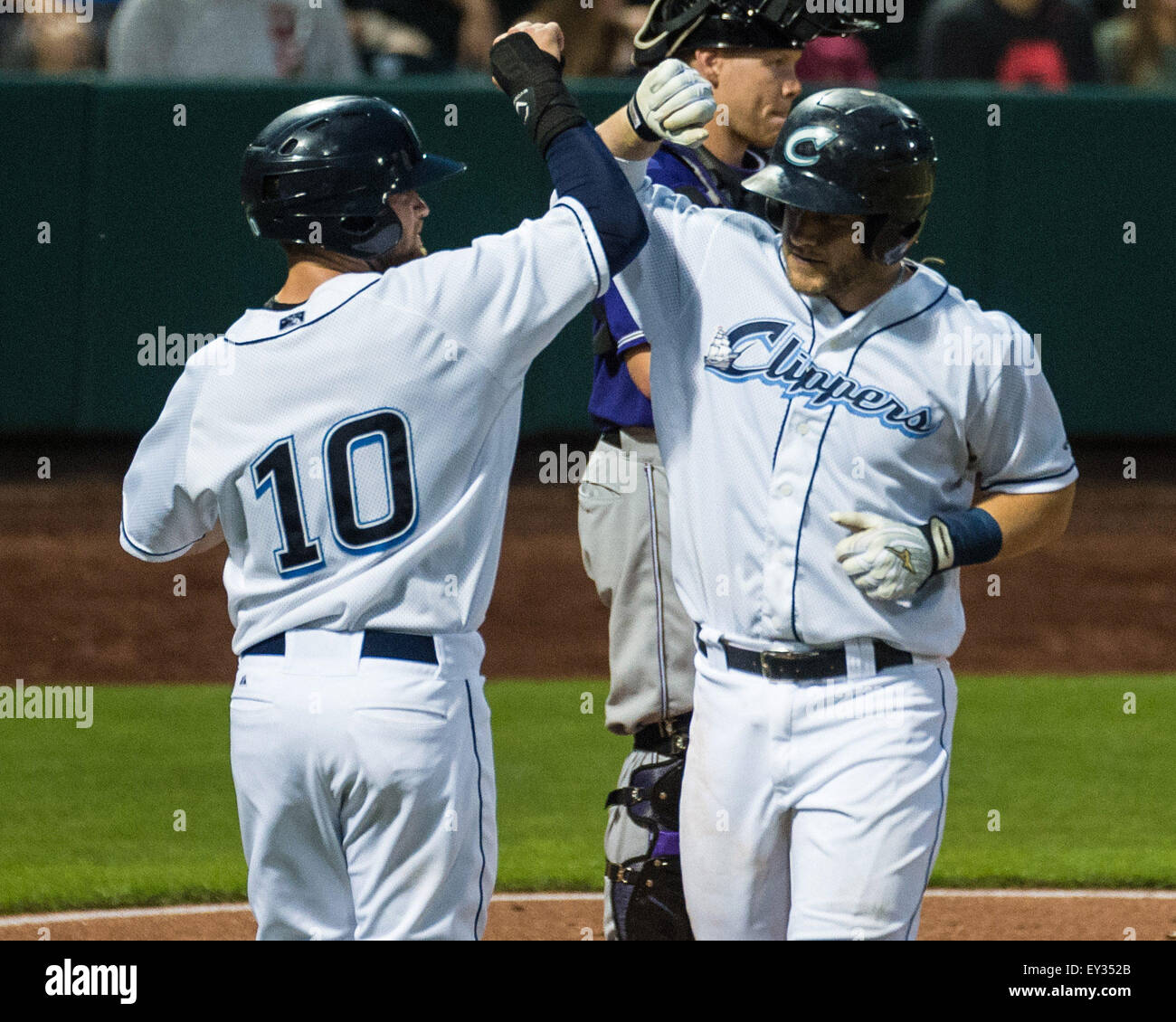 Columbus, Ohio, USA. 20th July, 2015. Columbus Clippers catcher Adam ...