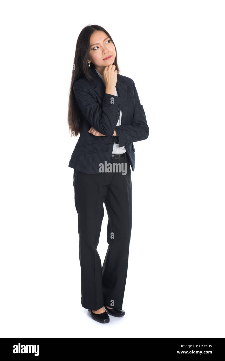 Asian business woman thinking hi-res stock photography and images - Alamy