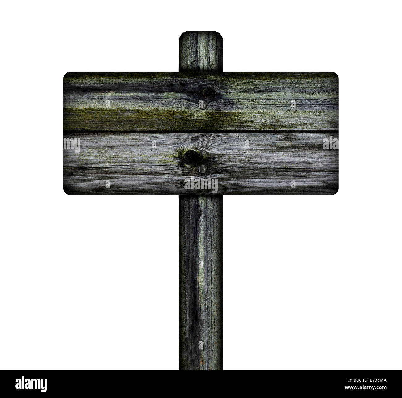 Old wooden sign over a white background Stock Photo - Alamy