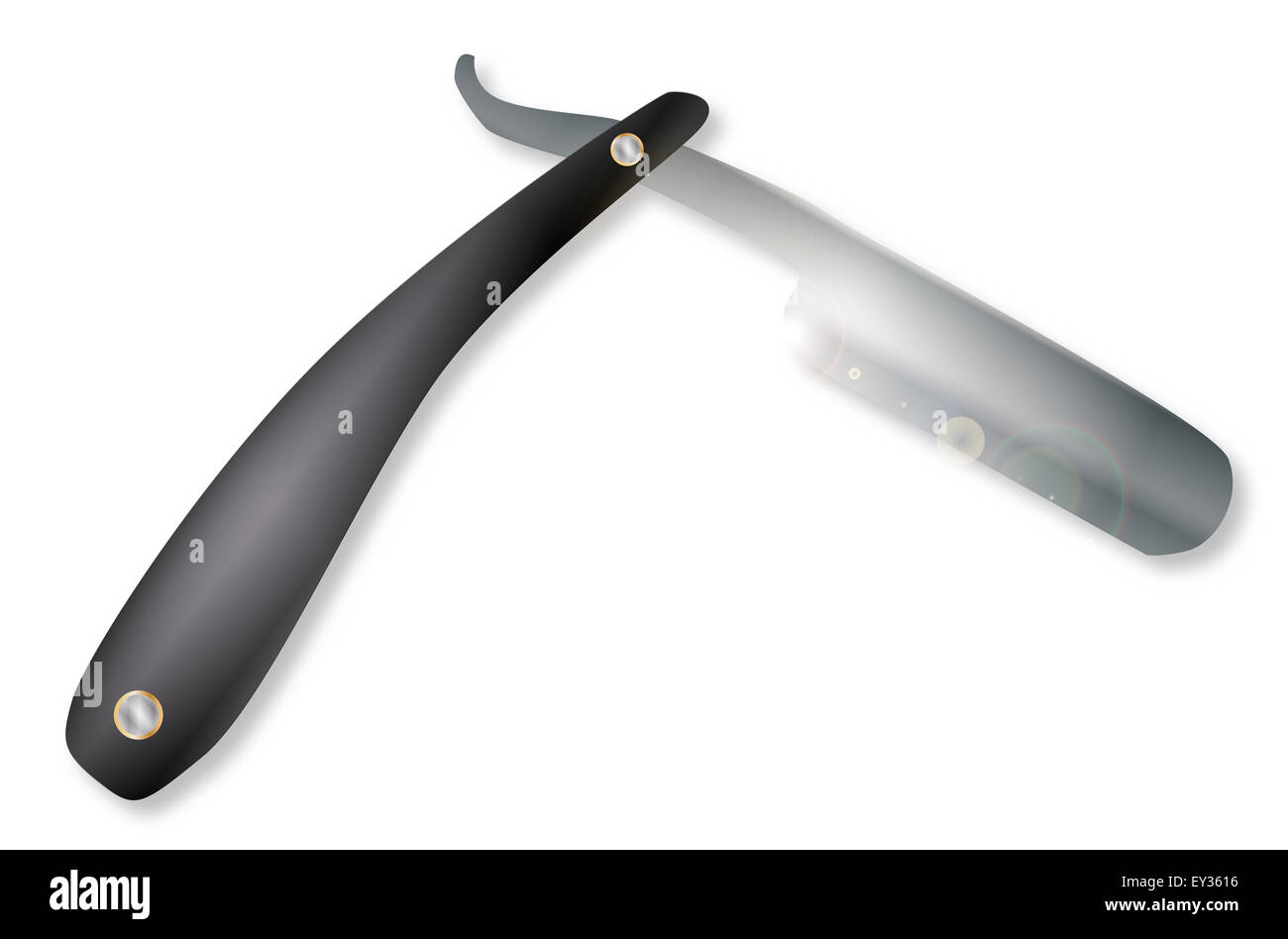 Barbers cut throat razor over a white background Stock Photo - Alamy