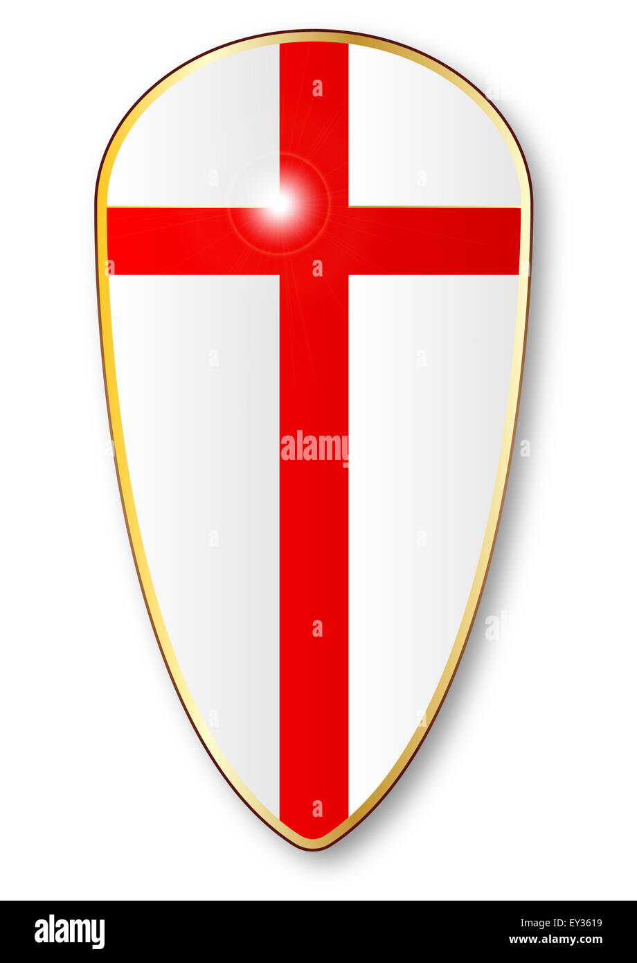 The traditional shield associated with a crusader isolated on a white ...