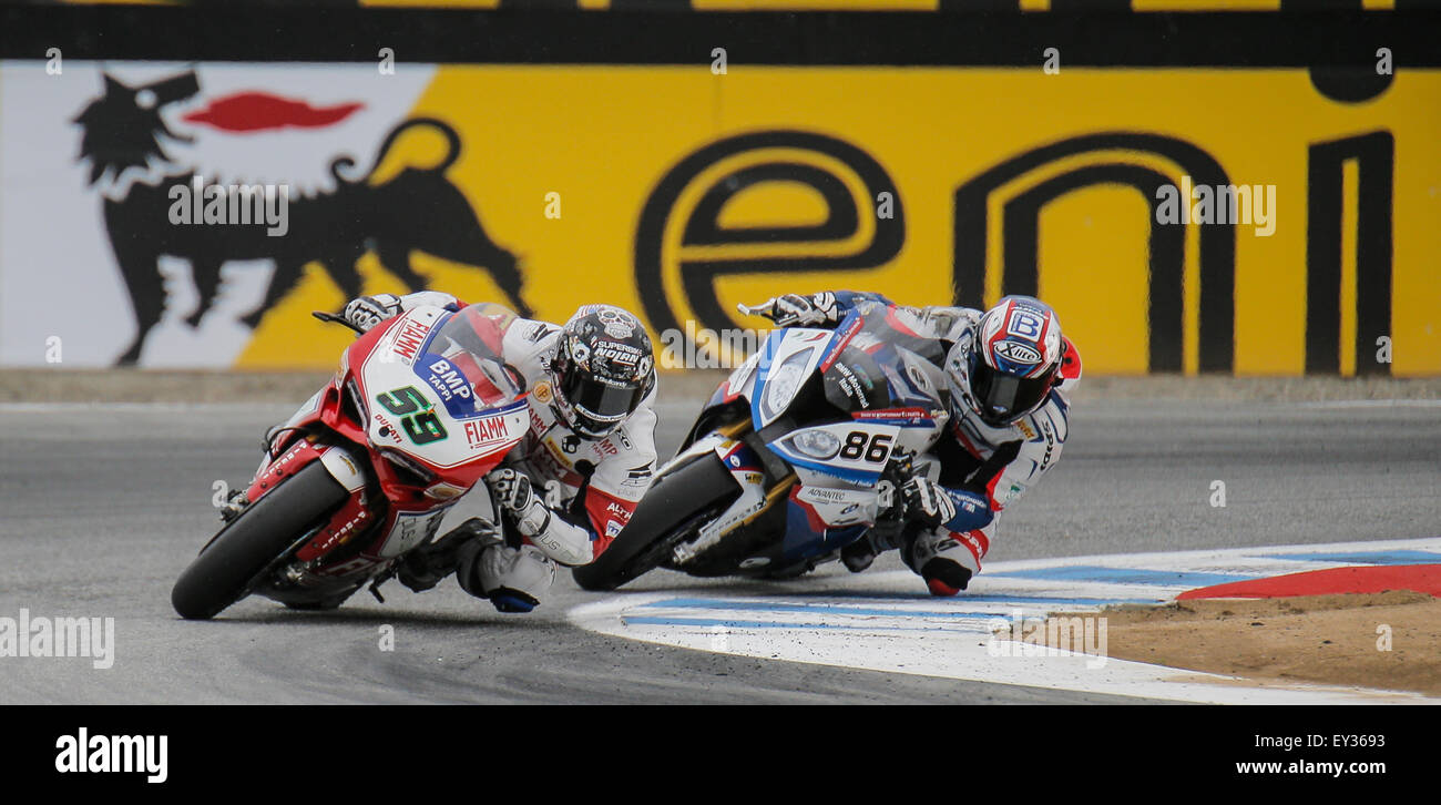 Salinas, California, USA. 19th July, 2015. # 59 Niccolo Canepa and # 86 ...