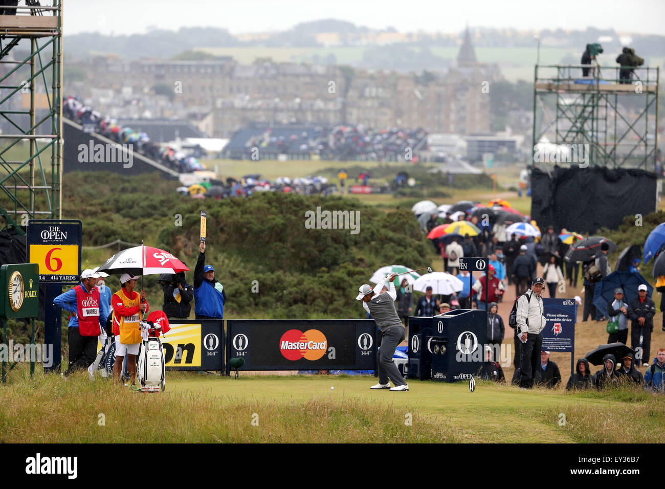 Fife, Scotland. 20th July, 2015. (L-R) Daisuke Shindo, Hideki Matsuyama ...