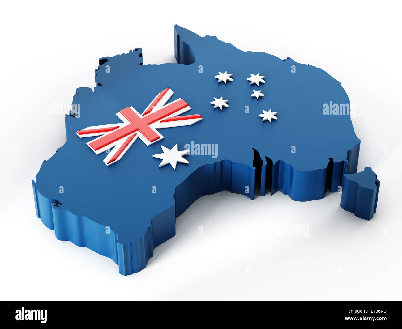 Australia map and flag isolated on white background Stock Photo - Alamy