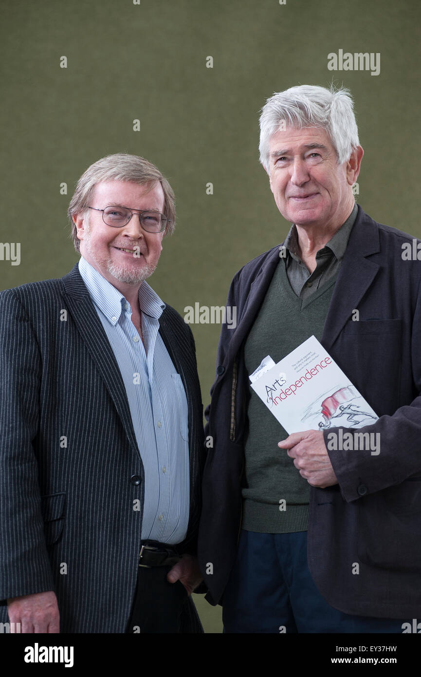Artist Alexander Moffat(R) with poet Alan Riach(L) attending the ...