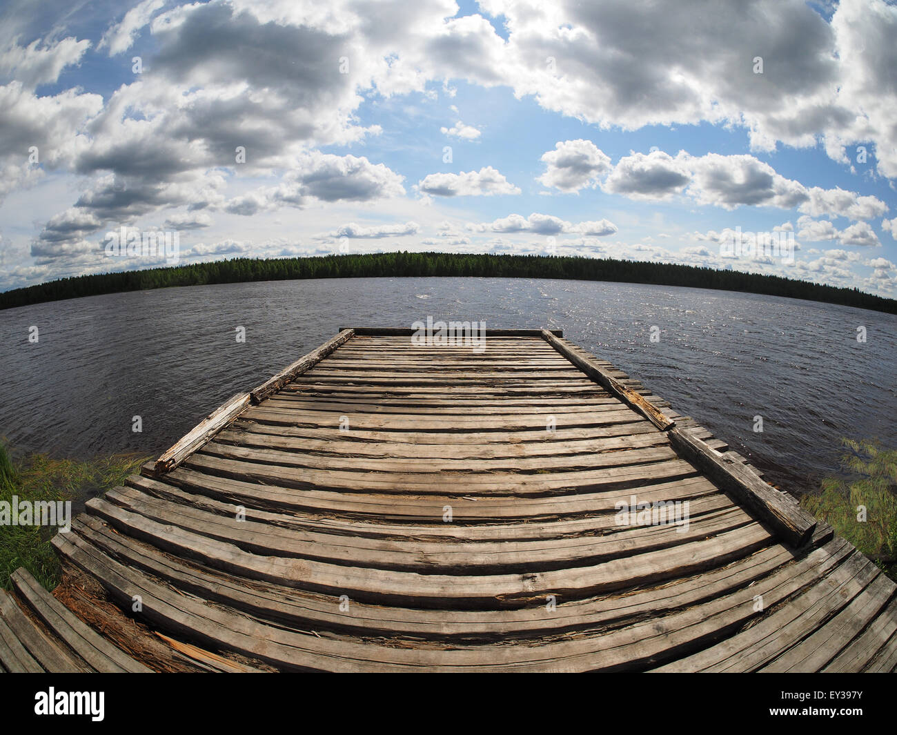 an old pier on the river Stock Photo - Alamy