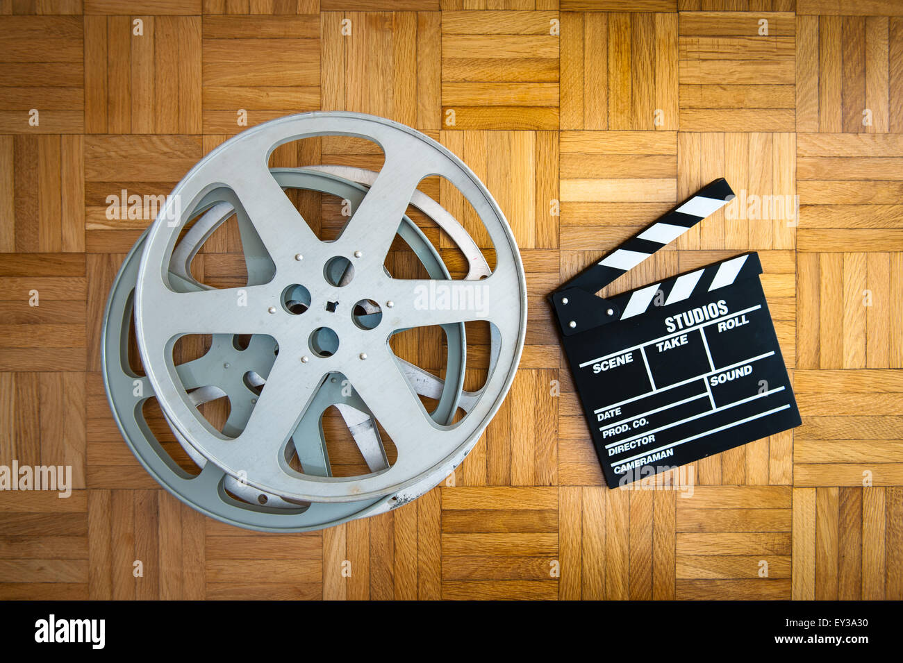 Movie reel on floor hi-res stock photography and images - Alamy