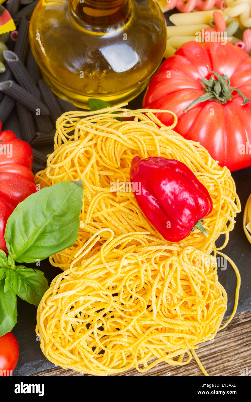 Tonarelli raw pasta Stock Photo - Alamy