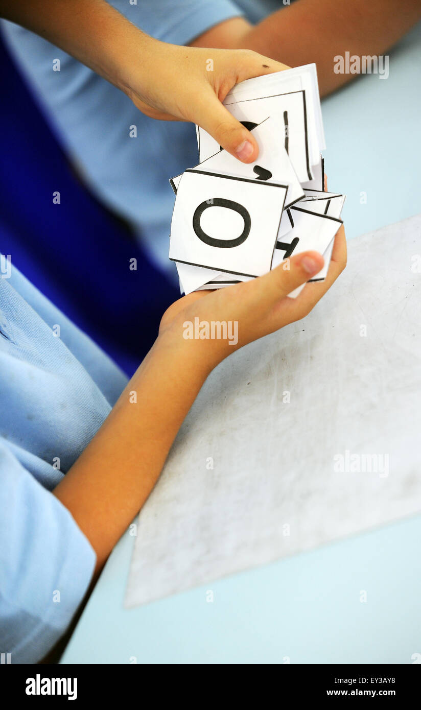 children working on mathematics in class. Picture by Paul Heyes Stock ...