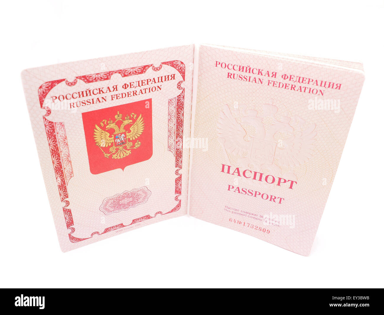 Russian passport on a white background Stock Photo - Alamy