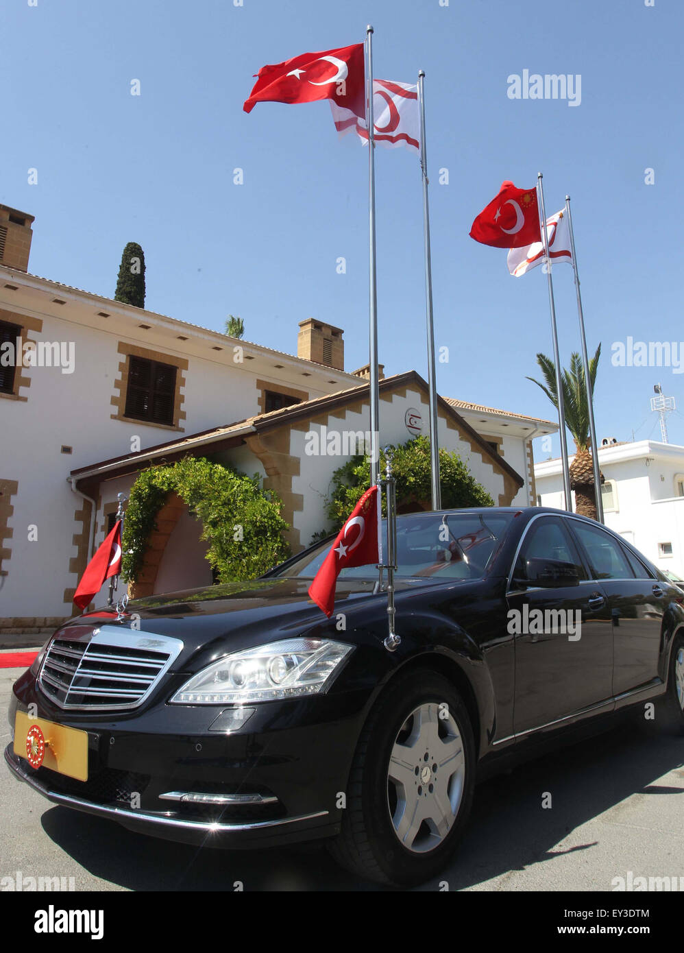 Nicosia, Cyprus. 20th July, 2015. The Presidential Car of the Turkish ...