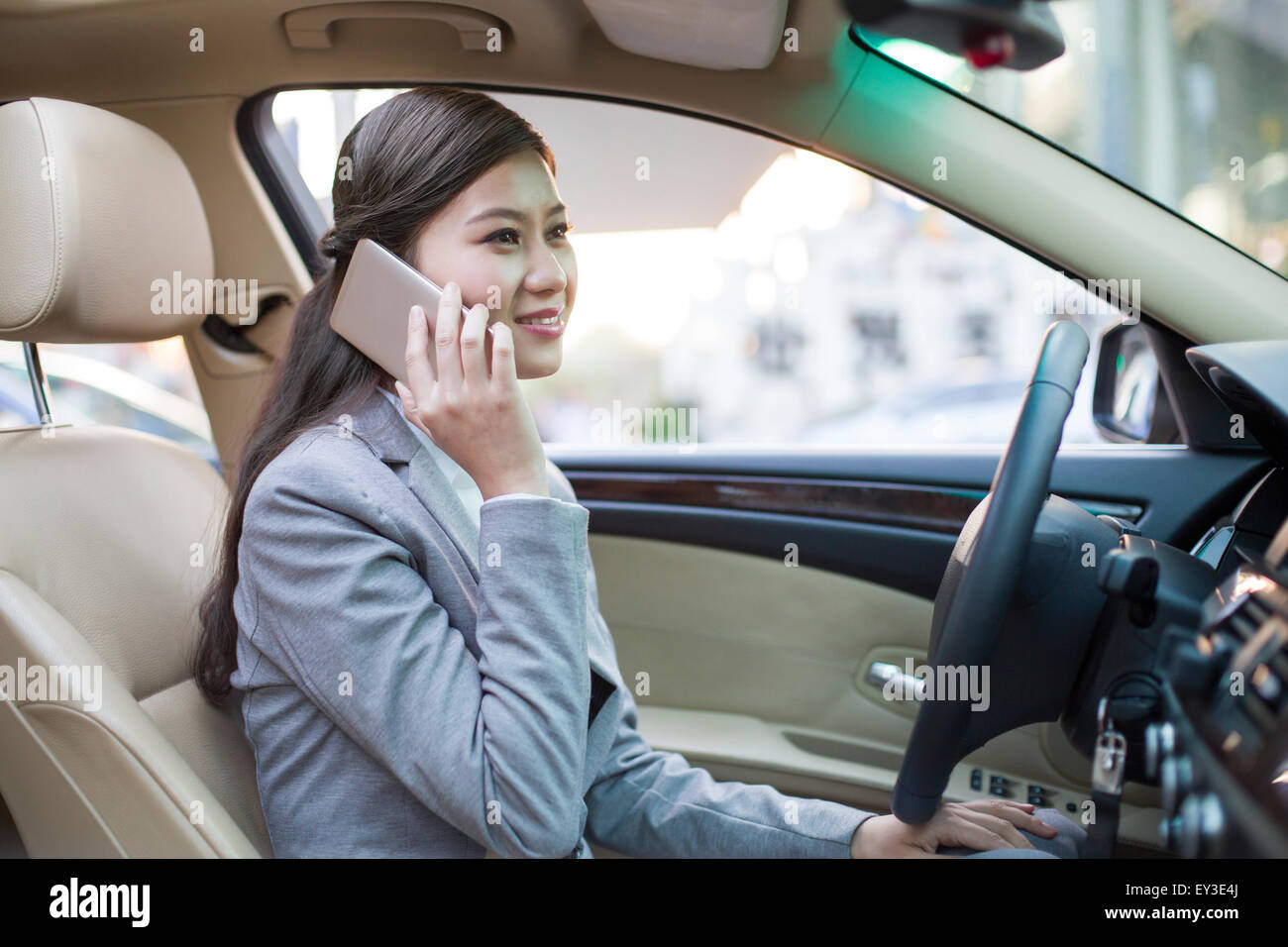 Indian women in car looking at phone hi-res stock photography and ...