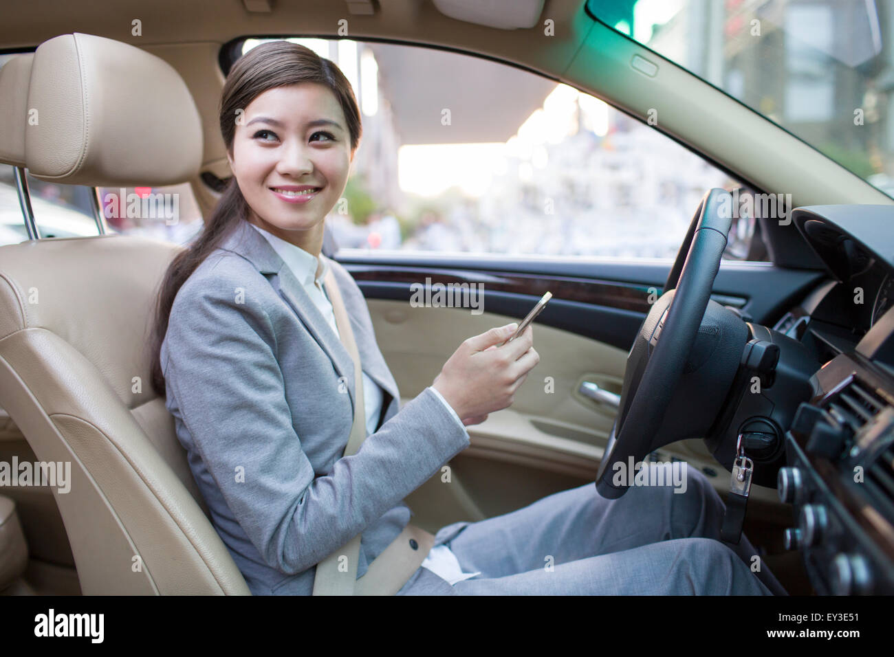 Indian businesswoman car driving hi-res stock photography and images ...