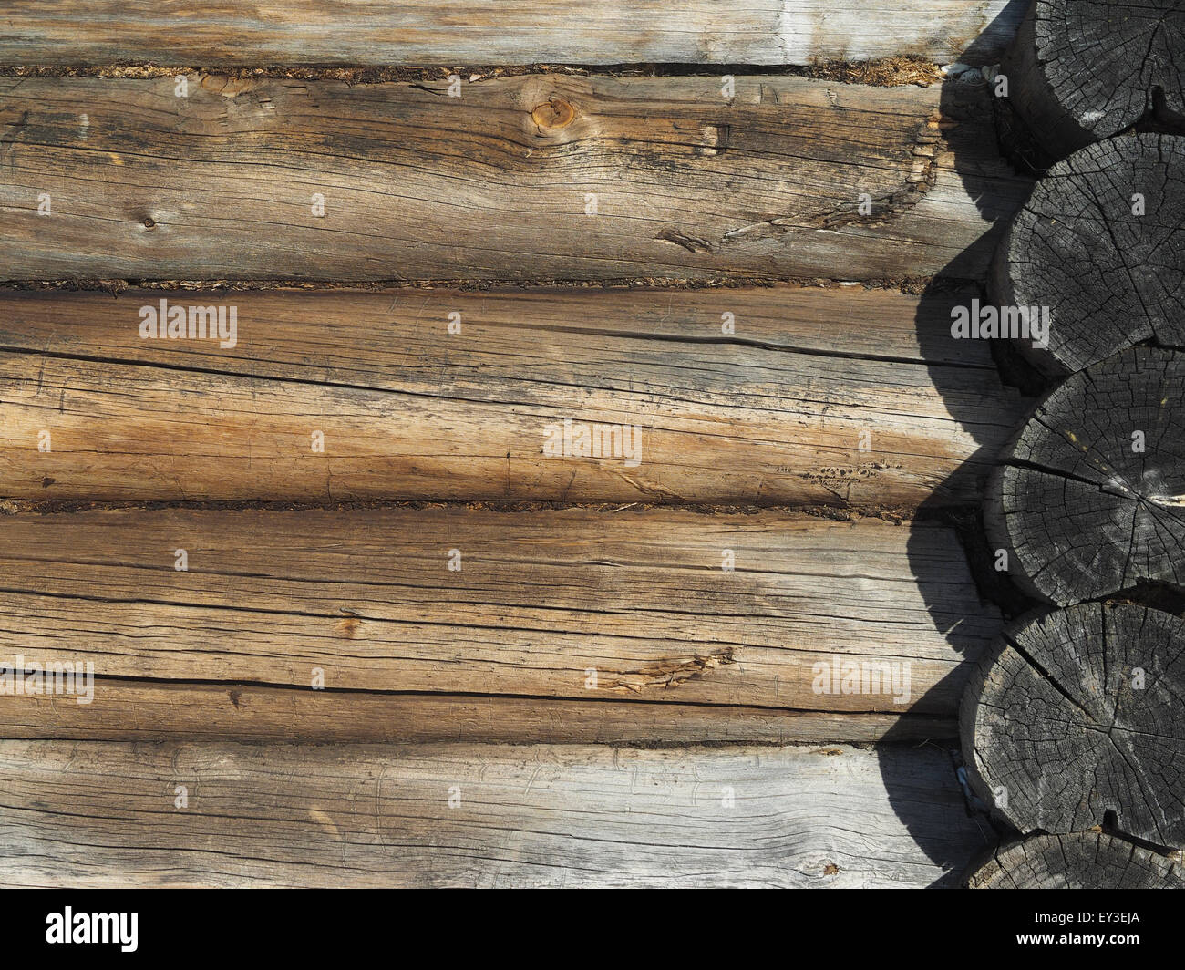 Wooden log walls. background Stock Photo - Alamy