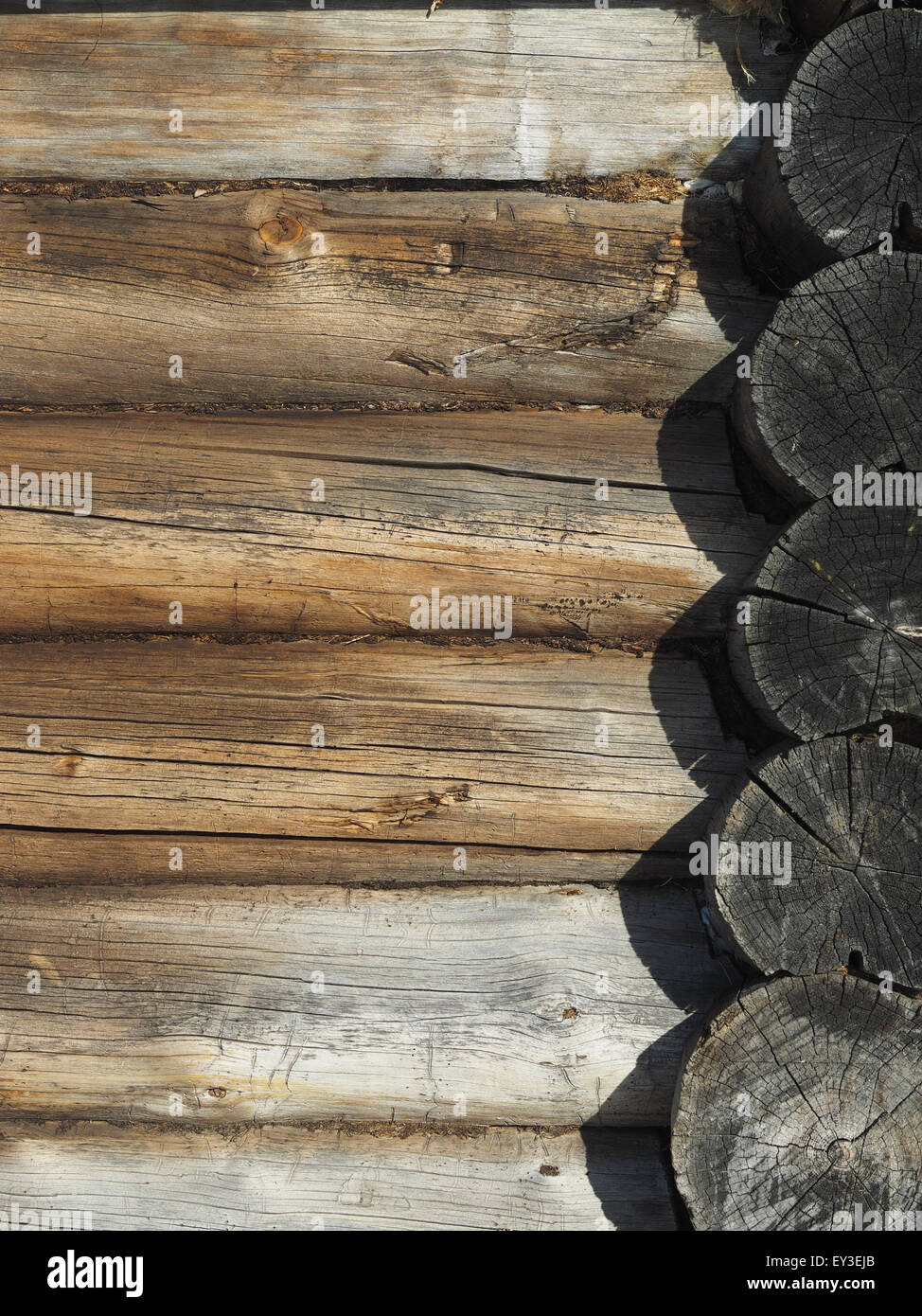 Wooden log walls. background Stock Photo - Alamy