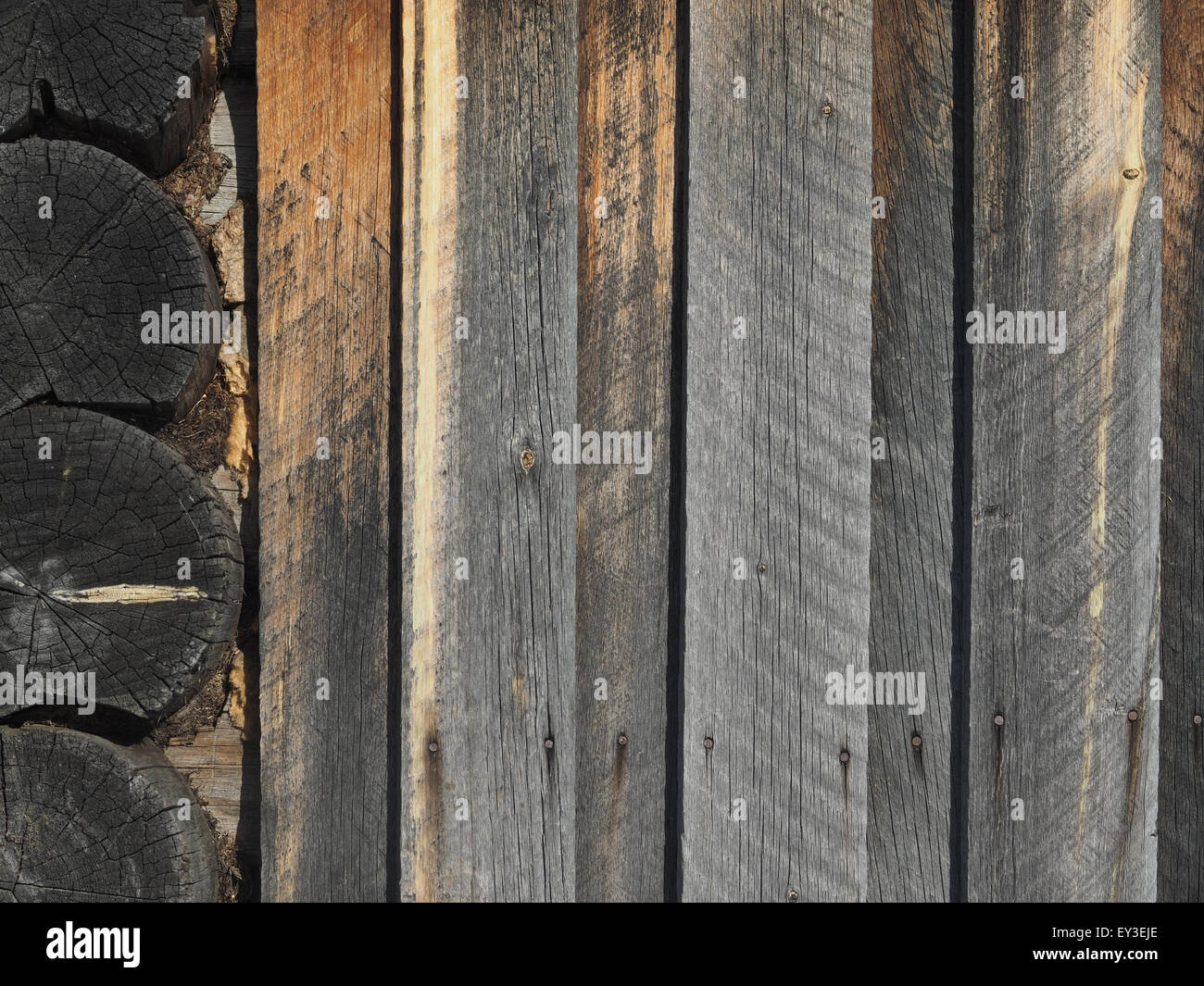 Wooden log walls. background Stock Photo - Alamy